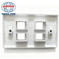 China ANSHI 120 Type US Standard Wall Mount Face Plate, 4 Port RJ45 RJ11 Telecommunications Product for sale
