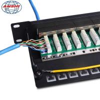 China CAT6 STP Shielded Rack Mount Patch Panel 1U 19 Inch 24 Port IDC PCB Type for sale