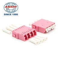China Factory Supply 4 Cores LC UPC/APC Quads Fiber Optic Adapter Singlemode SM OM3 OM4 Coupler with Flange 0.2 IL for sale