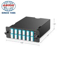 China 24F OM4 MPO/MTP Cassette Type A 2 MPO-12 to 12*LC Duplex FHD LGX Low Loss FS Panduit Compatible 40G/100G Data Center for sale
