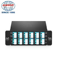 China 24F OM4 MPO/MTP Cassette Type A 2 MPO-12 to 12*LC Duplex FHD LGX Low Loss FS Panduit Compatible 40G/100G Data Center for sale