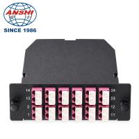 China 24F OM4 MPO/MTP Cassette Type A 2 MPO-12 to 12*LC Duplex FHD LGX Low Loss FS Panduit Compatible 40G/100G Data Center for sale