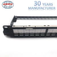China ANSHI Unloaded Rack Mount Patch Panel 24 Ports STP Shielded Toolless for sale