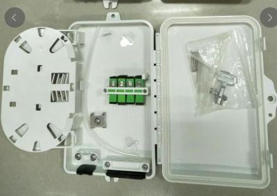 China ABS FTTH System Fiber Distribution Box With Key 4 Core 4 Port 205*135*40mm for sale
