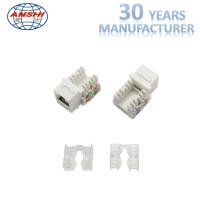 China 100% Pass Fluck Test ANSHI RJ45 CAT6 Keystone Jack 90 Degree UTP Connection With Dust Cover for sale