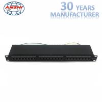 China CAT6 STP Shielded Patch Panel 1U 19 Inch 24 Port IDC PCB Type For Networking for sale