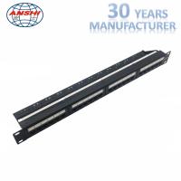 China 110 Idc Cat6a Utp Patch Panel 19 Inch Unshield UTP With Cable Manager Black Color for sale