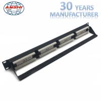 China 110 Idc Cat6a Utp Patch Panel 19 Inch Unshield UTP With Cable Manager Black Color for sale
