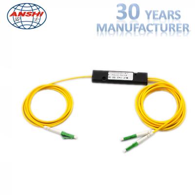 China Single Mode FTTH Distribution Box Optical Coupler 1x2 LC APC PLC Splitter FBT for sale