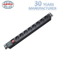 China France Type Rack Mount Patch Panel PDU Sockets 8 Ways With Master Switch for sale