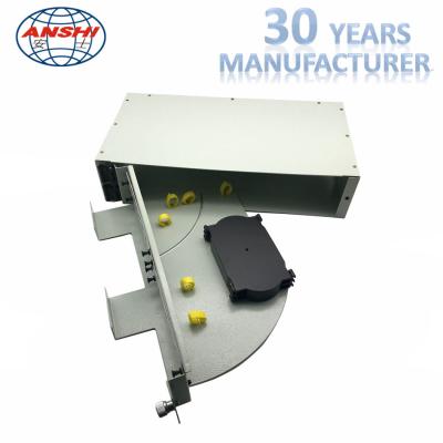 China 19 Inch Rotary Fiber Distribution Frame Indoor Termination Box Wall Mount Installation for sale