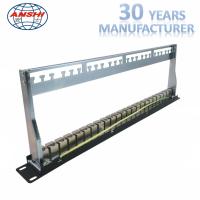 China ANSHI  19 Inch 1U 24 Ports CAT6A STP Patch Panel for sale