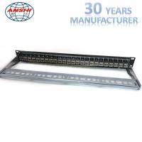 China ANSHI  19 Inch 1U 24 Ports CAT6A STP Patch Panel for sale