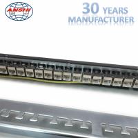 China ANSHI  19 Inch 1U 24 Ports CAT6A STP Patch Panel for sale
