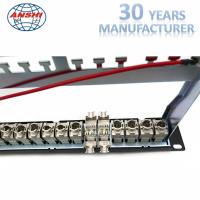 China 19 Inch 1u 24 Ports Loaded Cat6a Stp Shielded Patch Panel With 24 Pieces Keystone Jack for sale