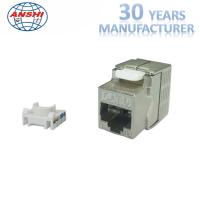 China Shielded STP Zinc Alloy RJ45 Keystone Jack 180 Degree Toolless CAT7 CAT5E for sale