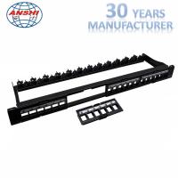 China 1u Cat6 24 Port Modular Type Utp Patch Panel With Rear Cable Management for sale