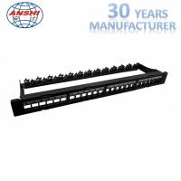 China 1u Cat6 24 Port Modular Type Utp Patch Panel With Rear Cable Management for sale