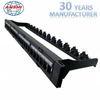 China 1u Cat6 24 Port Modular Type Utp Patch Panel With Rear Cable Management for sale