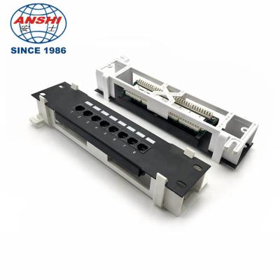 China CAT5e 110 IDC Type Rack Mount Patch Panel 1U 8 Port for sale