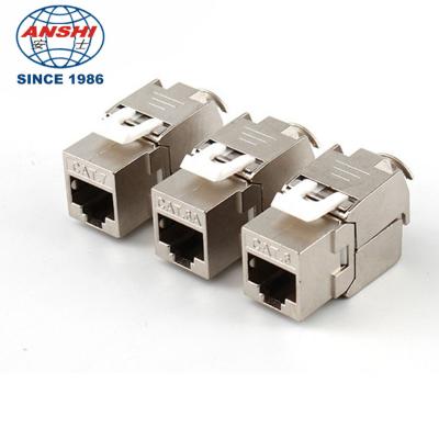 China Zinc Alloy RJ45 CAT6 Shielded Keystone Jack 180 Degree Toolless  STP for sale