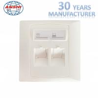 China ABS 2 Port Wall Network Cable Faceplate For Workstation for sale