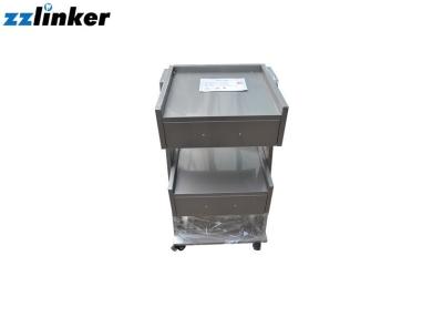 China Mobile Dental Cabinet GD070 White Steel Lab Furniture with Two Drawers 530x510x840mm for sale