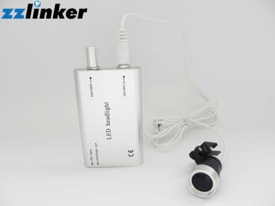 China Lighted Dental Surgical Binocular Loupes 30000 Lux with Adjustable Headlight Silver for sale