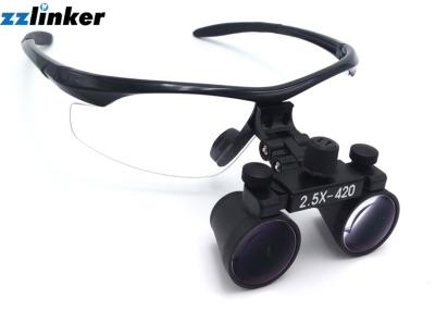 China Adjustable Dental Loupes 3.5x with LED Headlamp 0.85kg Metal Frame Surgical Loupe for sale