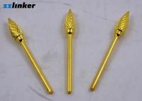 China Dental Micromotor Golden Tungsten Carbide Drills 2.35mm HP Shank 23 Sizes for sale