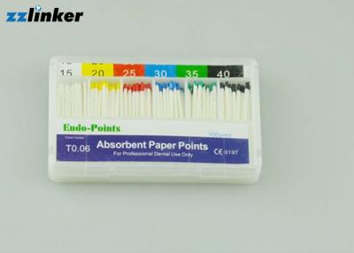 China Dental Absorbent Paper Points 100% Cotton Fiber 4 Taper Sizes 15-45 CE Approved for sale