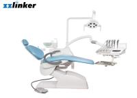 China Hydraulic Dental Chair Unit Top Mounted 3 Memory Positions 440mm Low Position Blue for sale