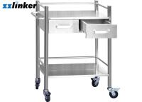 China Stainless Steel Dental Cabinet 2 Drawers with Wheels 650x420x850mm for sale
