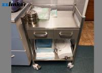 China Stainless Steel Dental Cabinet 2 Drawers with Wheels 650x420x850mm for sale