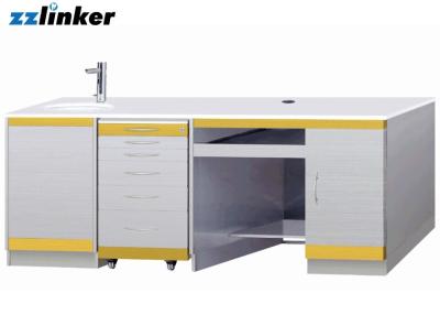 China Gold Metal Dental Surgery Cabinet 2000x500x850mm Stainless Steel Storage for Dentist Office for sale