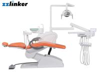 China 220V 50Hz 0.55Mpa Glass Spittoon Dental Chair Unit with LED Sensor Lamp 3 Memory Positions for sale