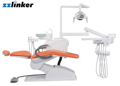 China 220V 50Hz 0.55Mpa Glass Spittoon Dental Chair Unit with LED Sensor Lamp 3 Memory Positions for sale
