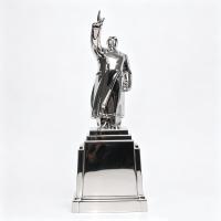 China Silver Plated Historical Figure Statue Chairman Mao Collectible Sculpture Decorative Ornament for sale