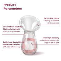 China OEM/ODM Manual Breast Pump with 238ml Big Capacity and 81mm Large Silicone Flange for Milk Collection for sale