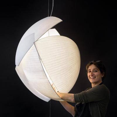 China Nordic Silk Shell Pendant Light Modern Minimalist Fabric Art Lamps Hotel Chandelier(WH-AP-382) for sale
