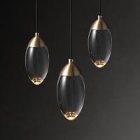 China Nordic Modern Light Luxury Diamond Led Glass Chandelier copper pendant lights(WH-GP-114) for sale