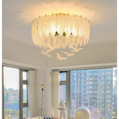 China Creative Glass Feather Chandelier Modern Living Bedroom Kitchen Island Hanging（WH-CY-252） for sale