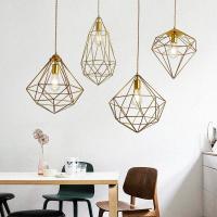 China Nordic Designer gold Pendant Light Personality Shop Restaurant Bar Diamond Pendant Lamp（WH-AP-397） for sale