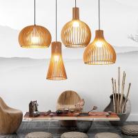 China Hand-made wooden birdcage Pendant Lamp home decoration indoor dining room Petite Pendant Lamp（WH-AP-409） for sale