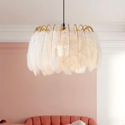 China Nordic warm and romantic designer Pendant Light simple Bedroom restaurant Feather Pendant Lamp（WH-AP-439） for sale