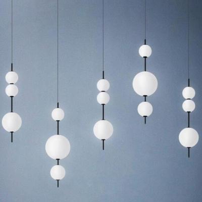China Modern Glass long Pendant Lamps Restaurant Cafe Bar Bedroom Kitchen Beads Pendant lamp(WH-GP-140) for sale