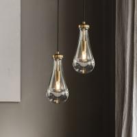 China Nordic Glass Pendant Light Water Drop Shape Gold/Black Dining Room Rain Pendant Lamp(WH-GP-143) for sale
