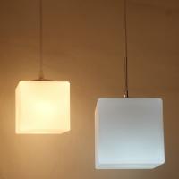 China Modern Cubi Pendant Lamp milk white cubic glass cube Suspension Light（WH-MI-334） for sale
