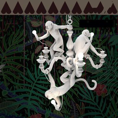China Italy Designer chandelier black White monkey light Living Room Home Monkey Chandelier（WH-AP-497） for sale