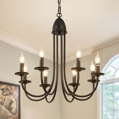 China American Chandelier Iron Art E14 Candle Living Room Lamp Simple Restaurant Lamp(WH-CI-151) for sale